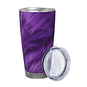 EKPRAVDKTF Purple 20oz Insulated Stainless Steel Tumbler With Lids And Straws, Double Wall Vacuum Travel Coffee Mug, Thermal Cup For Cold & Hot Drinks, Reusable Metal Straw & Brush