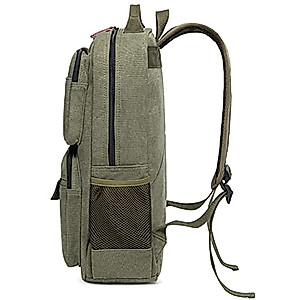 School Backpack Men Women Vintage Canvas Laptop Backpacks 15.6 Inch Rucksack College Bookbags Laptop Bag(Green)