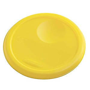 Rubbermaid Commercial Lid (Lid Only) for Round Food Storage Container, Fits 4 Qt. Containers, Yellow (FG572200YEL)