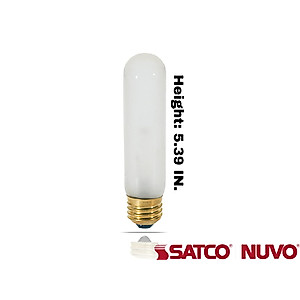 Satco 25W T10 Tubular Bulb - Medium Base - Frosted - 120V