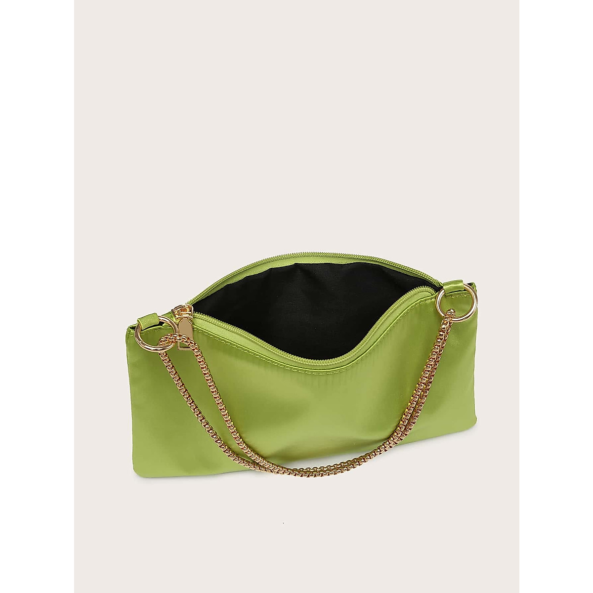 Verdusa Women's Satin Evening Handbag Shoulder Bag Purse Light Green one-size