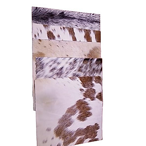 Natural Hair On Premium Quality Leather Cowskin Sheet with Hair on/Fur - NO Holes (Multi Color, 12"x12")