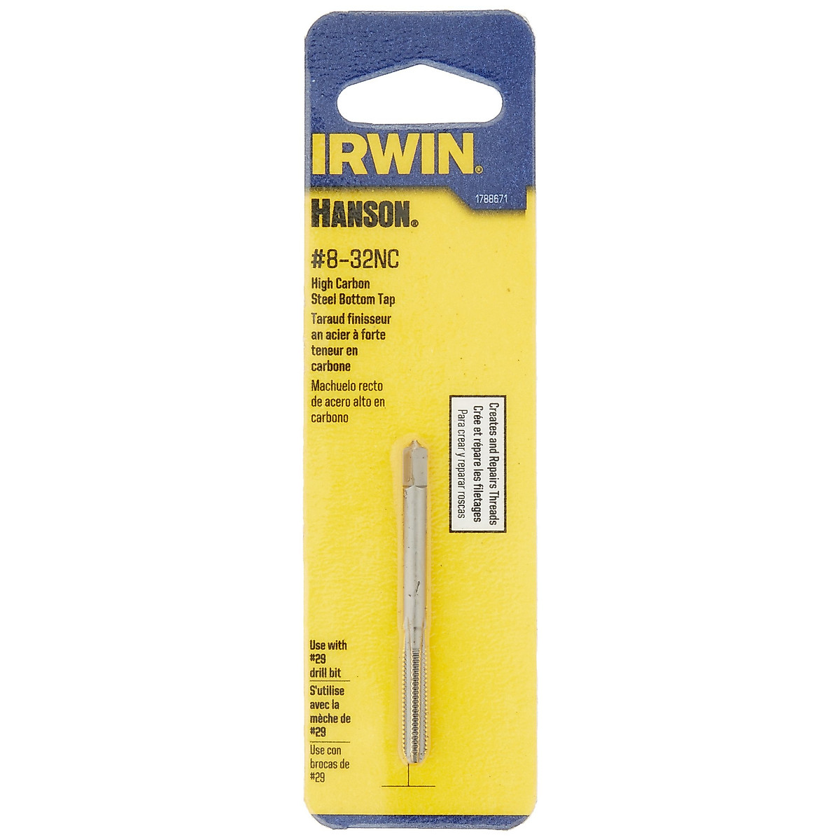 Irwin Tools 1788671 IRWIN High Carbon Steel Bottom Tap 8-32nc Carded (1788671),