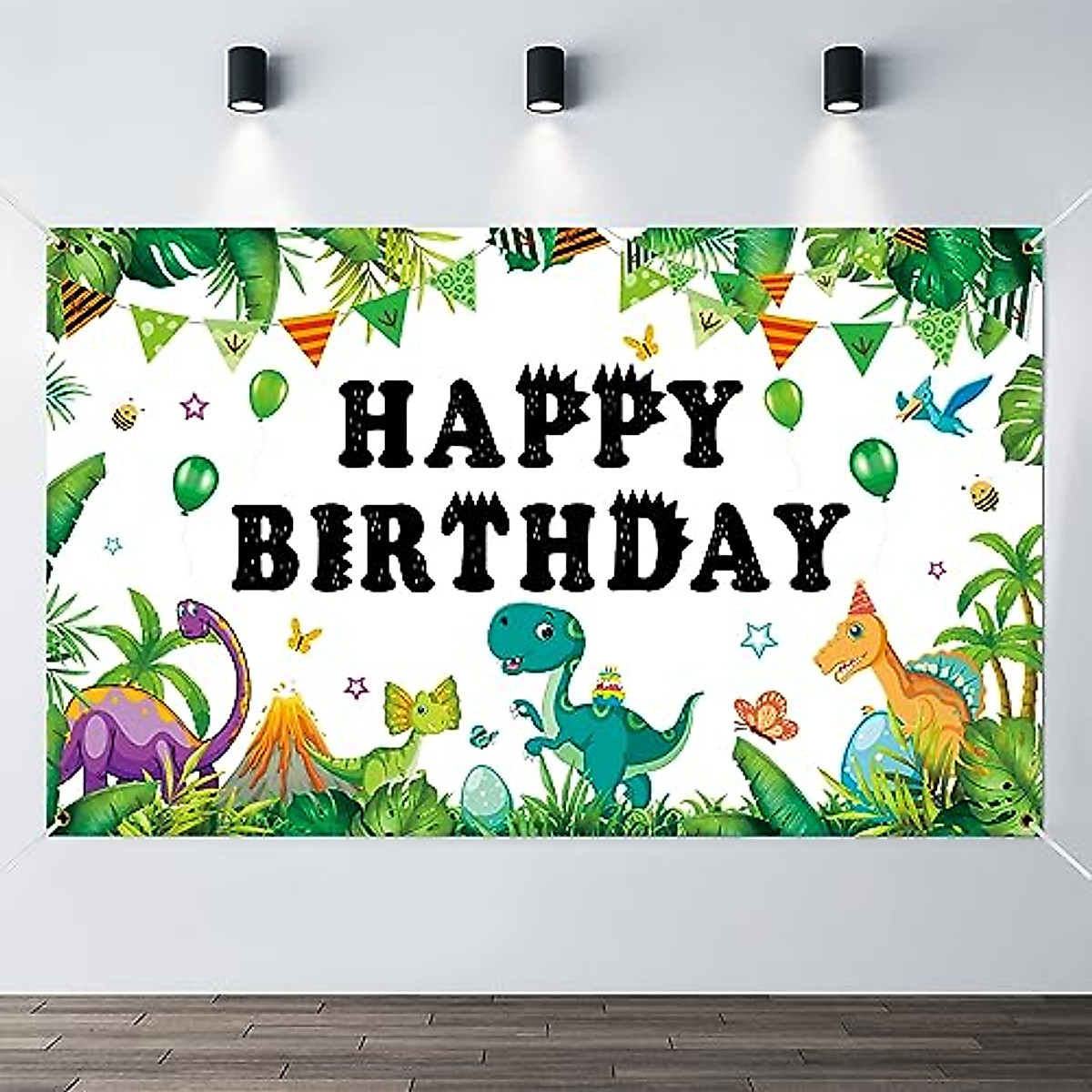 Ayearparty Dinosaur Backdrop for Boys Birthday Dino Themed Party Decorations Scales Photography Photo Studio Booth Banner Kids Baby Happy Birthday Background 71 x 43 Inch