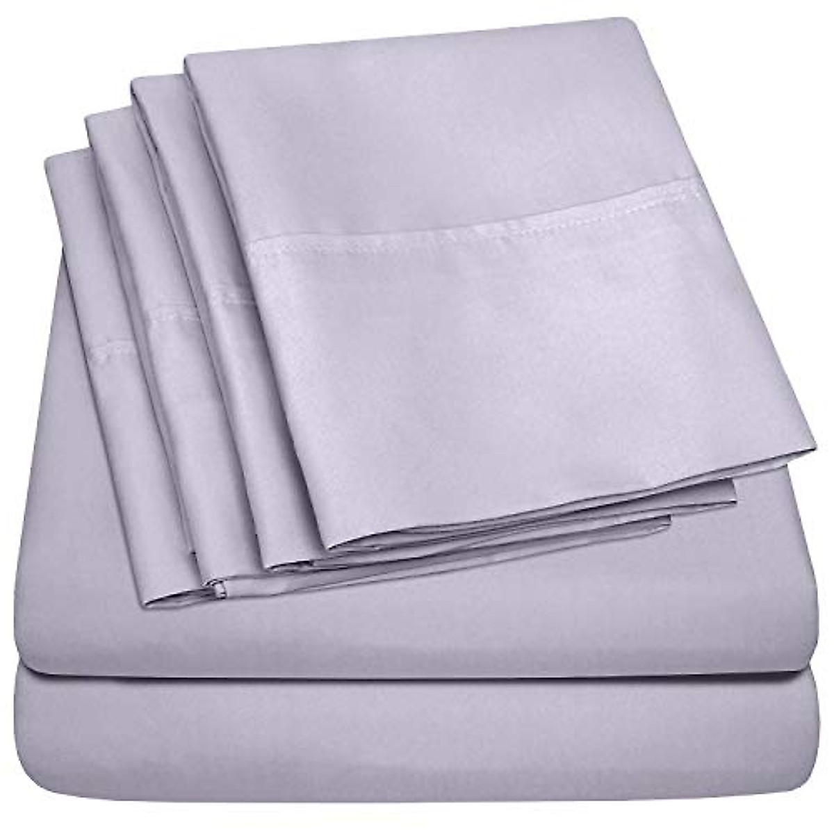 Cal King Size Bed Sheets - 6 Piece 1500 Supreme Collection Fine Brushed Microfiber Deep Pocket California King Sheet Set Bedding - 2 Extra Pillow Cases, Great Value, California King, Lilac