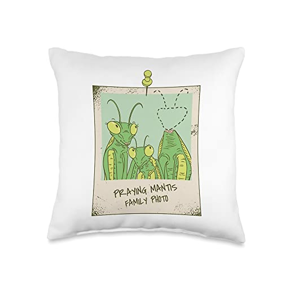 Praying Mantis CO Funny Family Photo Praying Mantis Throw Pillow, 16x16, Multicolor