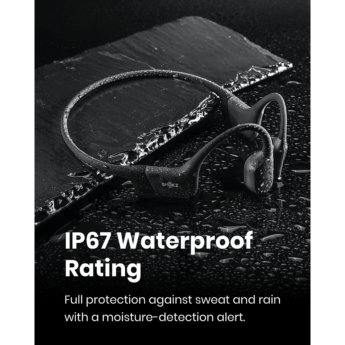 SHOKZ OpenRun Mini (AfterShokz Aeropex Mini) -Bone Conduction Open-Ear Bluetooth Sport Headphones - Waterproof Wireless Earphones for Workouts and Running - Built-in Mic, with Headband