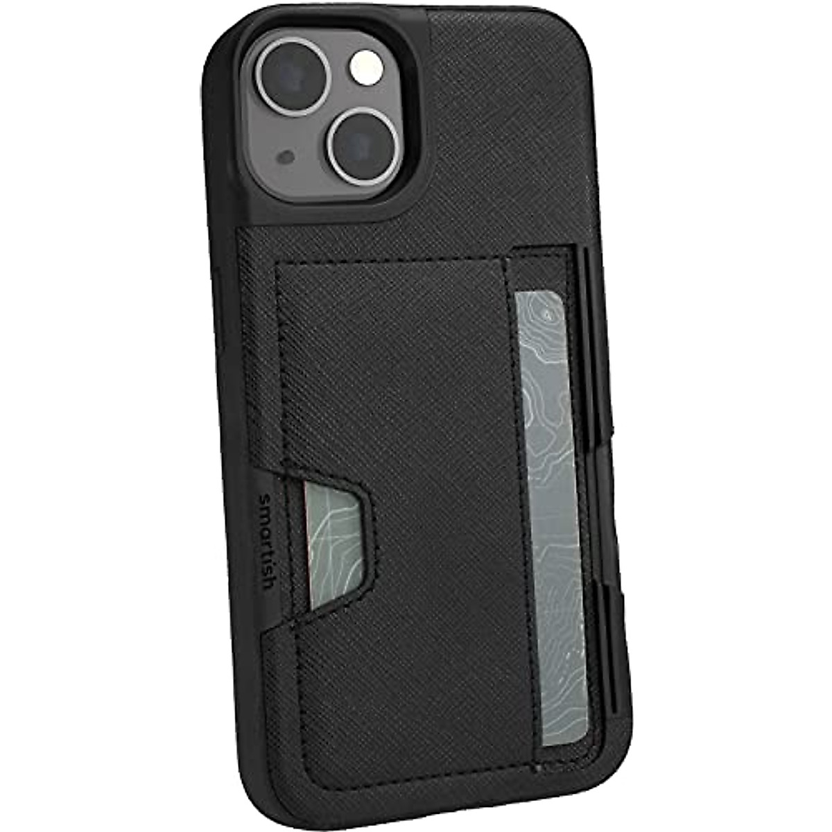 Smartish iPhone 13 Wallet Case - Wallet Slayer Vol. 2 [Slim + Protective] Credit Card Holder with Kickstand - Black Tie Affair