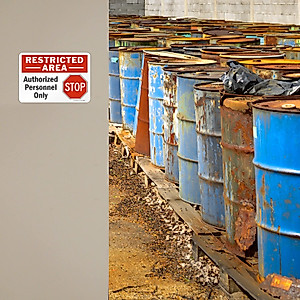 SmartSign “Restricted Area - Authorized Personnel Only” Labels | 7" x 10" Laminated Vinyl Sticker with Heavy-Duty Adhesive (Pack of 2)