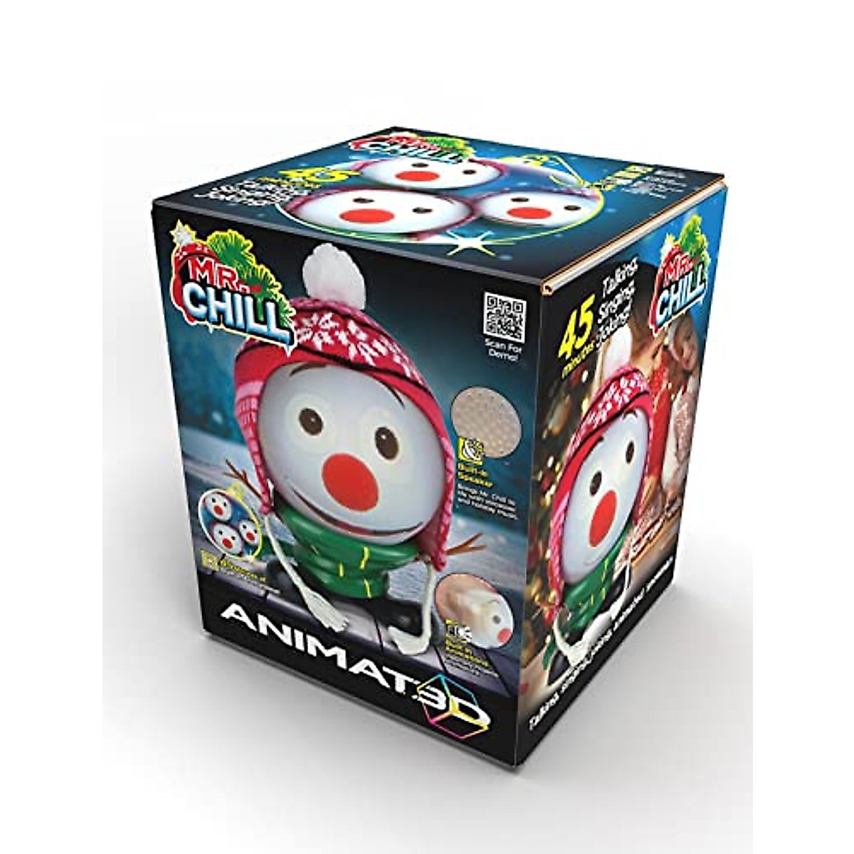 ANIMAT3D Mr. Chill Talking Animated Snowman with Built in Projector & Speaker Plug'n Play