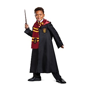 Harry Potter Dress Up Set for Kids, Official Wizarding World Costume Kit with Robe, Scarf, Tie and Wand, Kids Size Small (4-6)