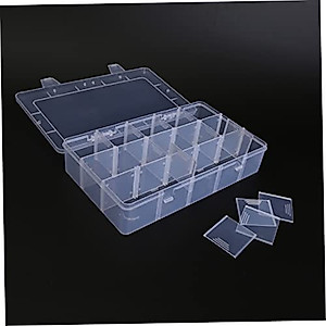 Havamoasa Jewelry Thread Box Embroidery Clear Plastic Storage Case Organizer Container with Removable Dividers-15 Grid