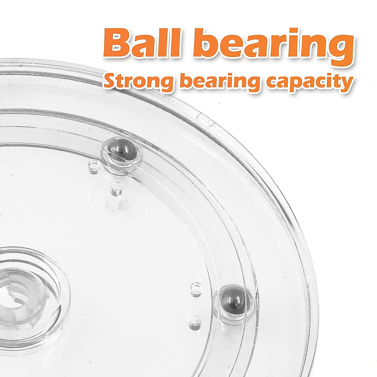 Piutouyar 4 Pcs Plastic Turntable Bearings Hardware, 4 Inch / 100mm Plastic Acrylic Clear Turntable Organizer for Kitchen Spice Rack Table Cake