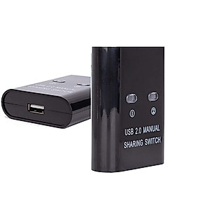 1Printer Sharing Switch, Manual Switcher Adapter, 2 Computer Share 1 Printer Scanner USB Device Hub with 2 Pack Male Cables