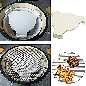 AJinTeby Heat Deflector, Plate Setter for 18" Big Green Egg Grill, Big Green Heat Deflector, Green Egg Smoker Plate, Pizza Stone for 18" Kamado Grill, Chargriller 18" Akorn Kamado Grill