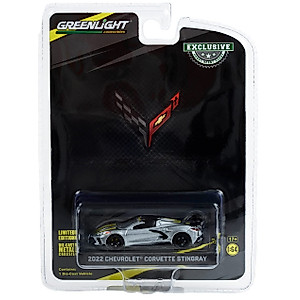Greenlight 30322 2022 Chevy Corvette C8 Stingray Coupe - 2022 IMSA GTLM Championship Edition - Hypersonic Gray (Hobby Exclusive) 1/64 Scale
