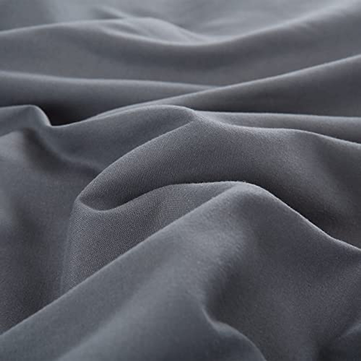 CAROMIO Duvet Cover Queen Size, 3 Pieces Double Brushed Microfiber Duvet Cover Set, All Season Soft Reversible Duvet Cover with Zipper Closure, Charcoal/Silver Grey, 90x90 Inches