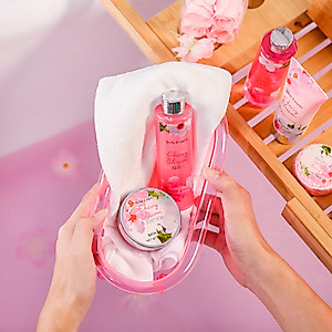 Gift Baskets for Women Body & Earth Bath and Body Gift Set for Women, Valentine's Gifts for Women, Cherry Blossom & Jasmine Spa Gifts for Women Bath Gift for Women, Regalos Para Mujer