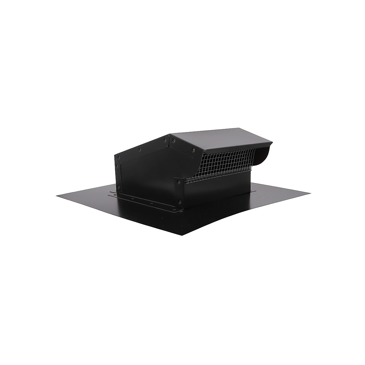 RDP Rooftop Exhaust Vent Cap with Damper (10 Inch, Black)