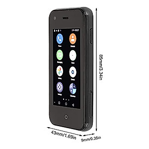 Smartphone, 700 MAh Battery 2.5inch Small Mobile Phone Bluetooth 1GB RAM 8GB ROM Support WiFi 3G Network Dual SIM Lightweight for Study (Black)