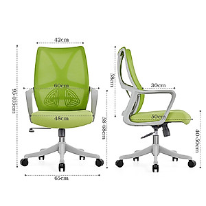 Waissdea Office Chair - big and Tall Office Chair, Ergonomic Desk Chair, Mid-Back Computer Chair, Tilting Height Adjustment Home Office Desk Chairs, Breathable Mesh Desk Chair (Green)