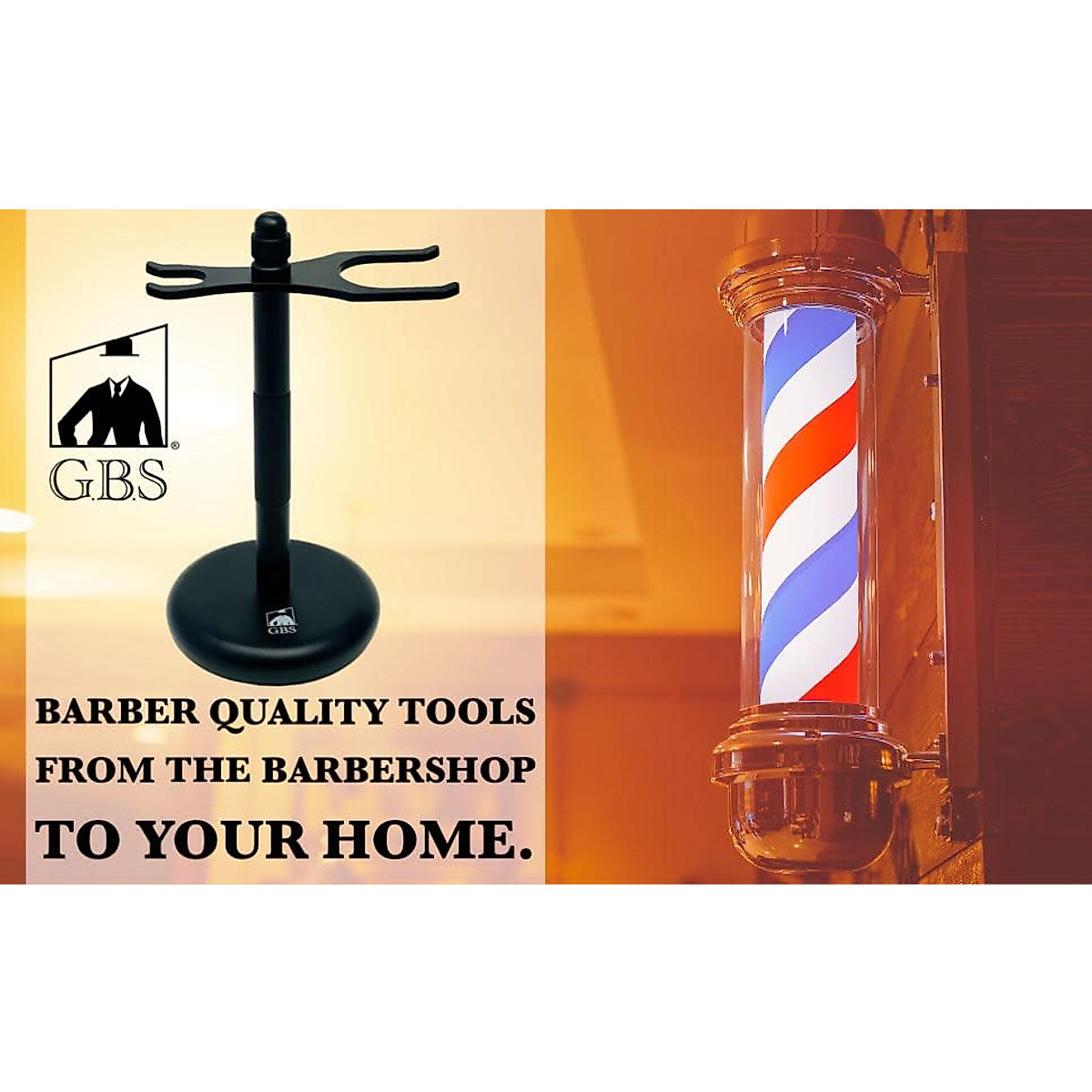 G.B.S Dual Stand for Razor & Brush Stand, Classic Black Matte