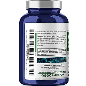 NusaPure Choline Bitartrate 650 mg 200 Veggie Capsules (Vegetarian, Non-GMO, Vegan)