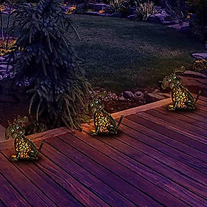 JAYXC HOME Dog Lantern Garden Statue Lamp Metal Rustic Figurine Vintage Dog Lantern Solar Powered Yard Decorations Zen Puppy Boston Terrier Novelty Night Lights Statues Outdoor Waterproof Yard