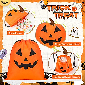 Silkfly 12 Pcs Halloween Drawstring Bags 12 x 10 Inch Trick or Treat Drawstring Backpack Bags Goody Gift Bags for Halloween Party