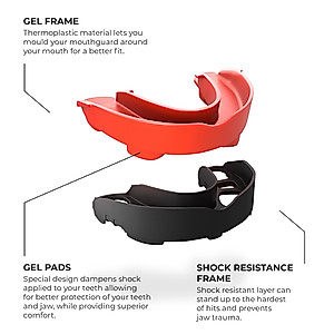 Legenda Mouth Guard Sports w/Case, Professional Mouthguard for Boxing, Football, Hockey, Jiu Jitsu, Muay Thai, MMA, Wrestling and High Contact Sports, Fits Adults, Youth, Kids 11+ (Black/Yellow)