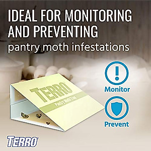 TERRO T2900 2-Pack Pantry Moth Traps - Traps grain moths, flour moths, meal moths, and seed moths