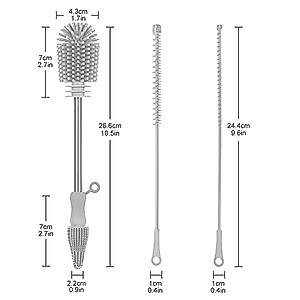 haakaa Silicone Cleaning Brush Kit - SUVA Grey - Bottle Brush for Breast Pumps, Breast Milk Collector, Baby Bottles, Nipples, Breastmilk Storage Bags