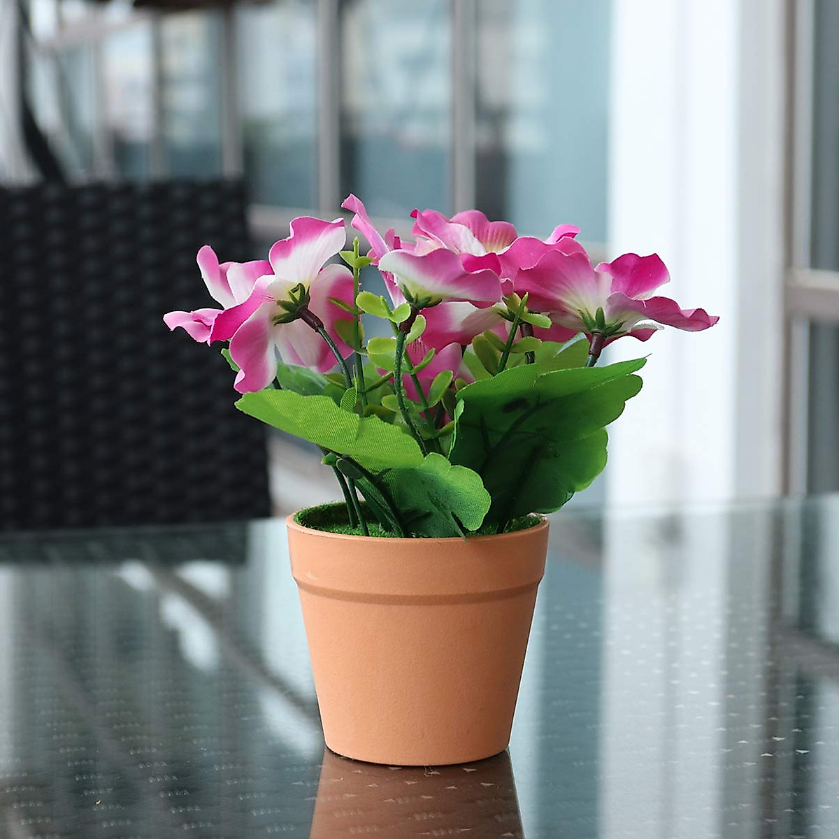 Garneck Faux Plants Artificial Plants Orchid Pots Outdoor Decor Outdoor Plants Flower Pots Potted Flowers Artificial Orchid Potted Plants Office Purple Artificial Flower Mini