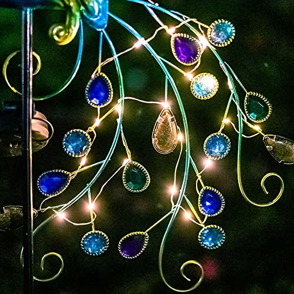 VEWOGARDEN Garden Solar Outdoor Lights, Metal Peacock Solar Garden Lights Stakes - Waterproof Landscape Path Lights for Patio Lawn Yard Decorations (38"*14"*2.5")