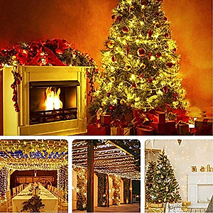 YIQU Extendable 82FT 200 LED String Lights Indoor/Outdoor, Warm White Christmas Lights with 8 Lighting Modes, Plug in Fairy String Lights for Bedroom Party Wedding Decorations Garden Xmas Tree