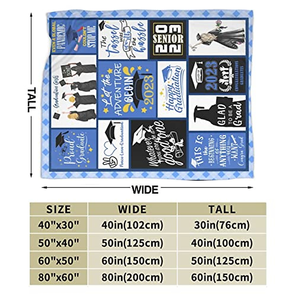 LARIAU Graduation Gifts 2023, Graduation Blanket, Graduation Class of 2023 Graduation Decorations Throw Blanket for Daughter Niece Granddaughter Sister 60" x 50"inch