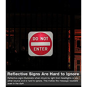 Do Not Enter Sign,12x12 Inch Square .040 Aluminum,Reflective Rust Free Metal Sign,Fade/ Weather Resistant,Easy to Mount,Indoor/Outdoor Use