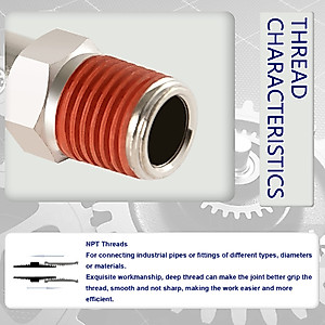 ChillWaves Automotive T-Style Air Plug, 1/4" NPT Male Pneumatic Plugs, Air Compressor Accessories Fittings(10-PACK)