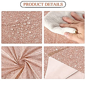 3 Pcs 54 x 108 Inch Pink Rose Gold Tablecloth for Parties Decorations Glitter Shiny Runner Waterproof Table Cover for Wedding Baby Shower Graduation Anniversary Holiday Birthday Decoration