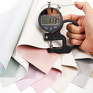 LOTOFUN Shiny Pearl Faux Leather Sheets: Soft Pearl Lustrous Textured Metallic PU Synthetic Leather Fabric 8Pcs/Set 12x8 Inch for Bows Earrings Making DIY Craft (Light Color)