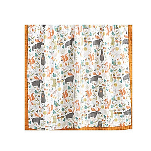 Toddler Blankets- Forest Animals Breathable Muslin Baby Blanket Ultra-Soft Baby Muslin Quilt 6 Layers Lightweight Newborn Nursery Crib Stroller Daycare Blanket for Summer