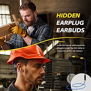 MIPEACE Bluetooth Work Earplugs Headphone, Wireless in-Ear Noise Isolating Earbuds,29dB Noise Reduction Headphone with Mic and Control,19+ Hours Battery for Lawn Mowing Industrial Construction(Black)