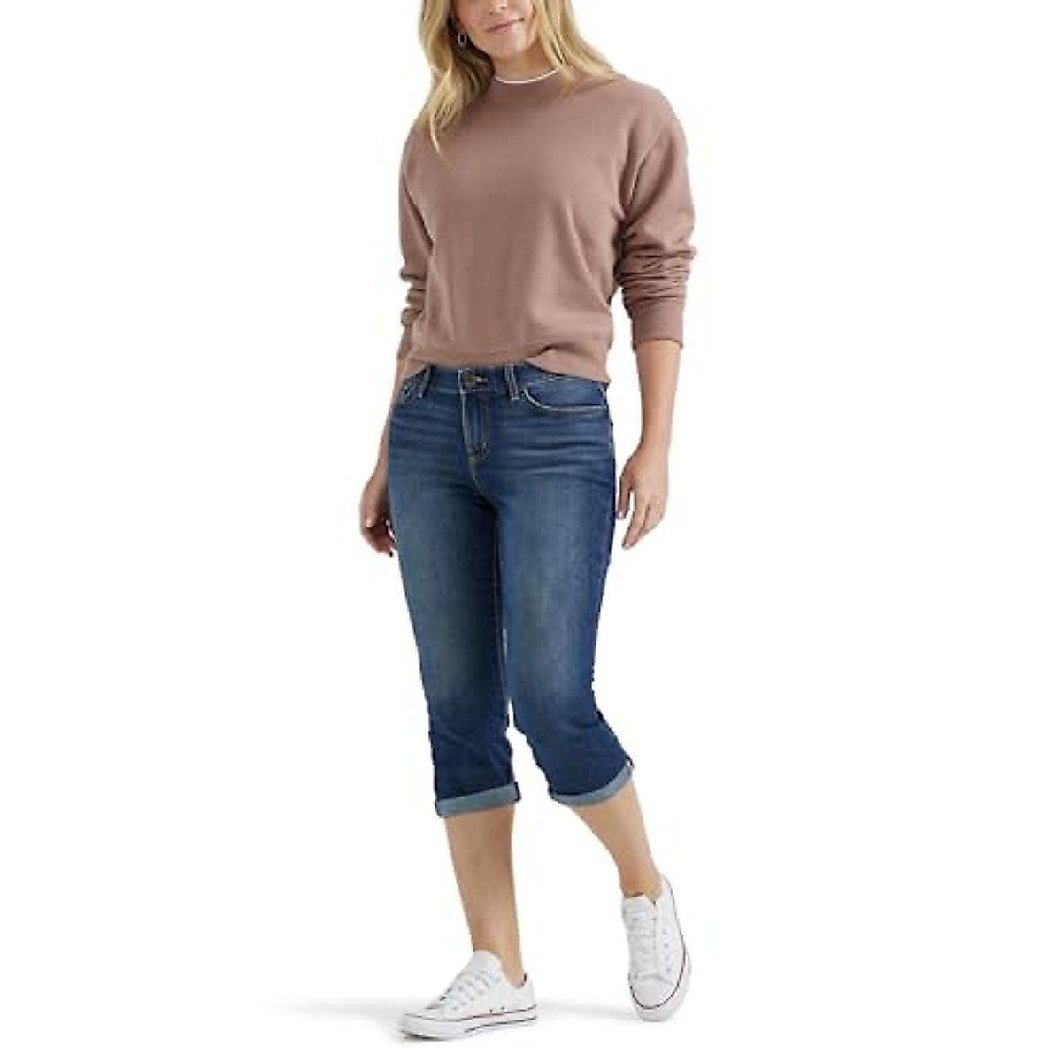 Lee womens Flex Motion Regular Fit 5 Pocket Capri Jeans, Bewitched, 18 US