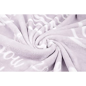 EasyFluffy Daughter Fleece Blanket from Mom or Dad – Pure Fleece Throw Blankets – Versatile Outside Light Throw Blankets – to My Daughter Fleece Blanket – Inspirational Message, 50" x 60" (Lilac)