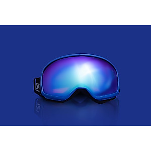 Optic Nerve - 2022 Premium & Affordable Non-Polarized Winter Sport Goggles Sunglasses for Men/Women, Snoasis Edition with Shiny Blue Frame/Rose/Silver Flash Mirror Lens