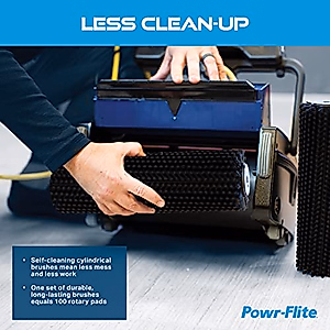 Multiwash 14 inch Commercial Floor Scrubber Machine by Powr-Flite, Power Scrubbers for Cleaning a Variety of Hard and Soft Surface Floors, PFMW14