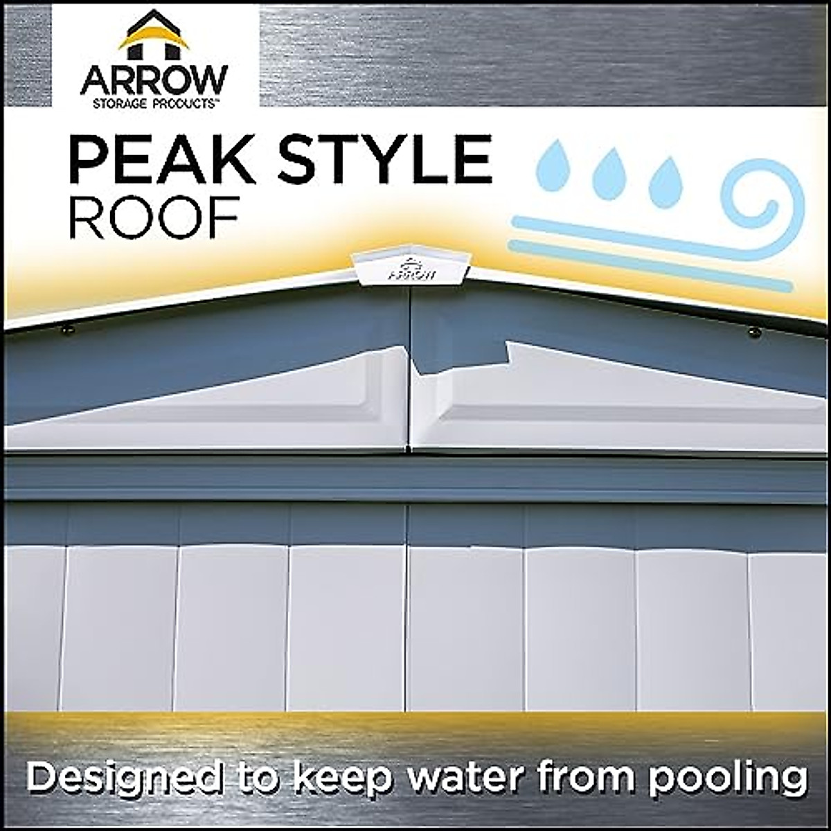 Arrow Classic Metal Shed, 12 x 17, Flute Grey