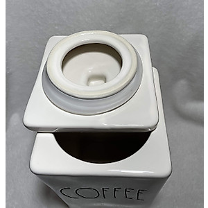 Rae Dunn Large Square Coffee Canister - Ceramic - 9” x 5”