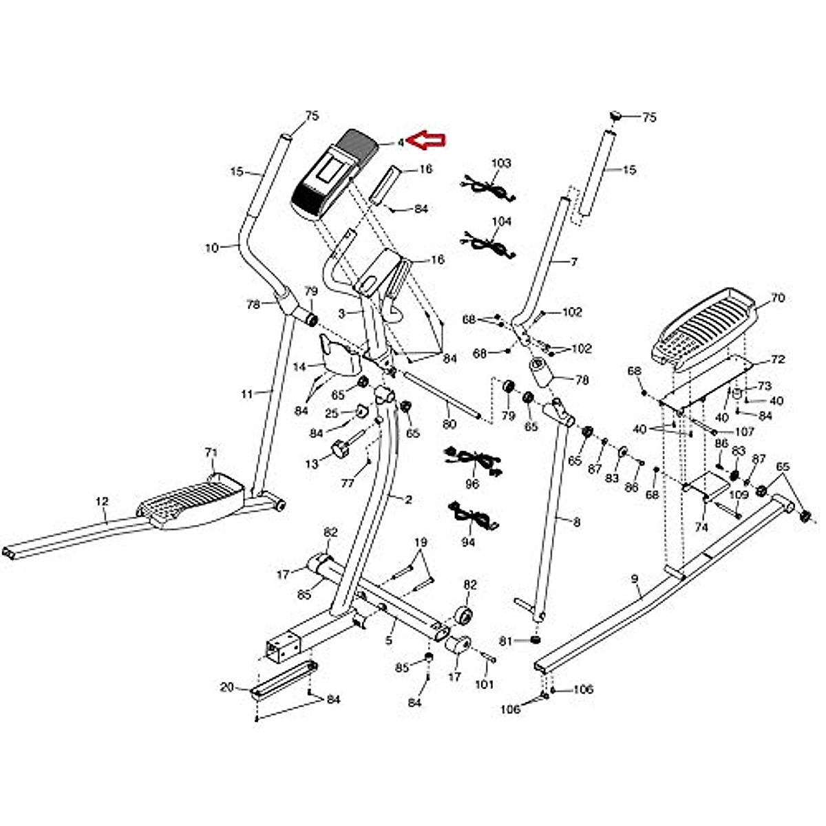 Icon Health & Fitness, Inc. Display Console Assembly ELPF03815 372328 Works with Proform Hybrid Trainer Elliptical