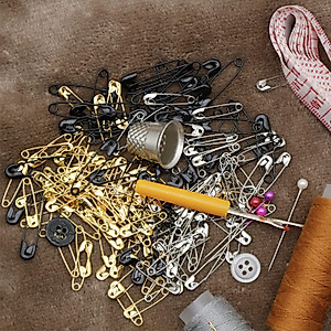 500PCS Safety Pins, 0.75Inch/19mm Small Safety pins, Rust Resistant Nickel Plated Steel Set for Crafting, Sewing, Rimming Fastening Clip Button for Garment Hang Tag (Gold)